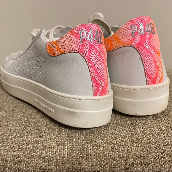 P448 | Shoes | P448 Pink And Orange Thea Shabby Trainer Sneakers | Poshmark